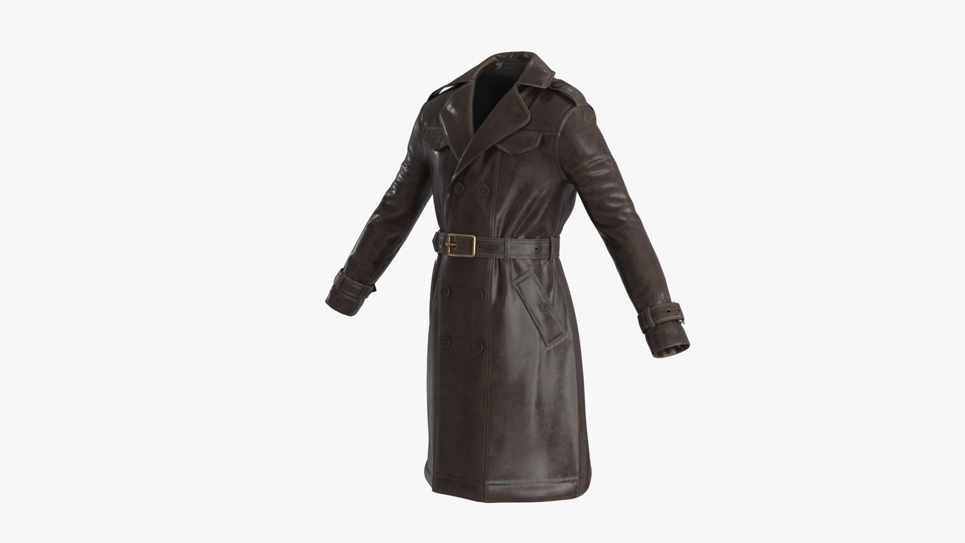 3D Leather Coat Model - TurboSquid 2319963