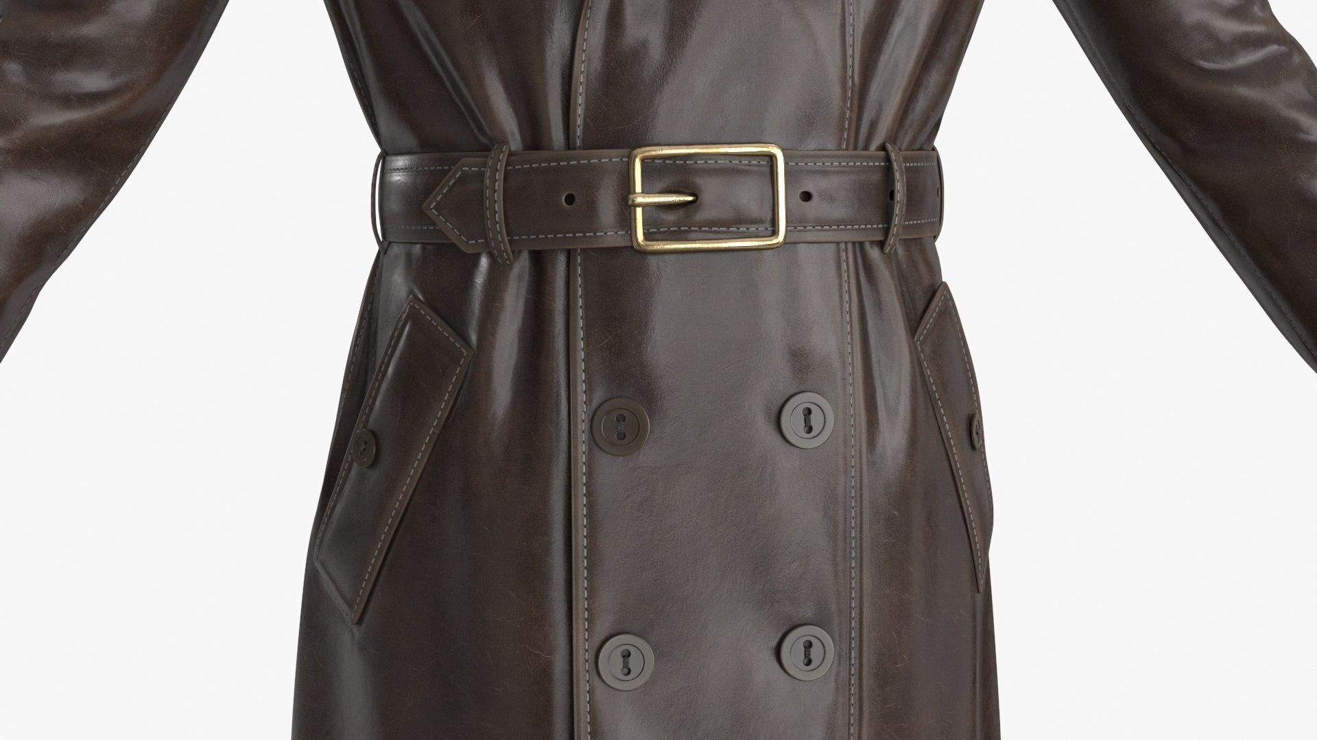 3D Leather Coat Model - TurboSquid 2319963