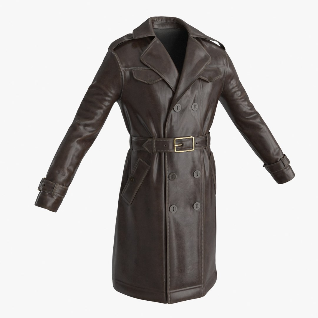 3D Leather Coat Model - TurboSquid 2319963