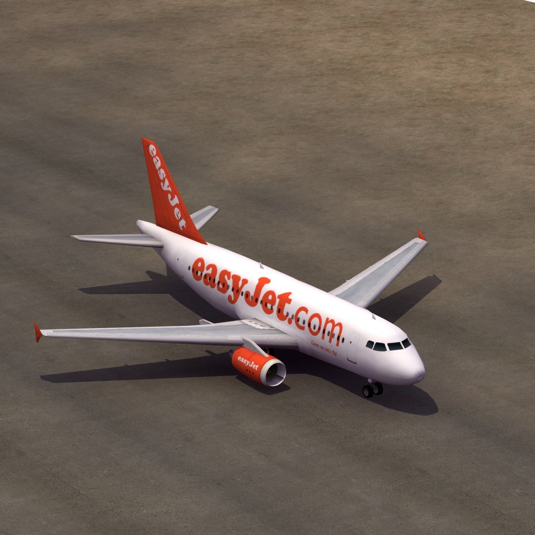 3d Airbus A319 Easyjet Airliners