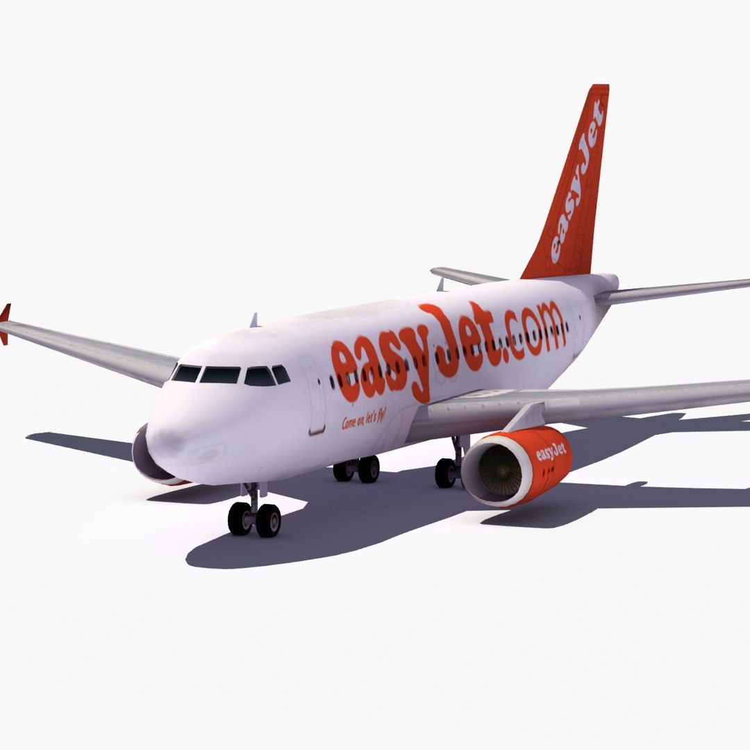 3d Airbus A319 Easyjet Airliners