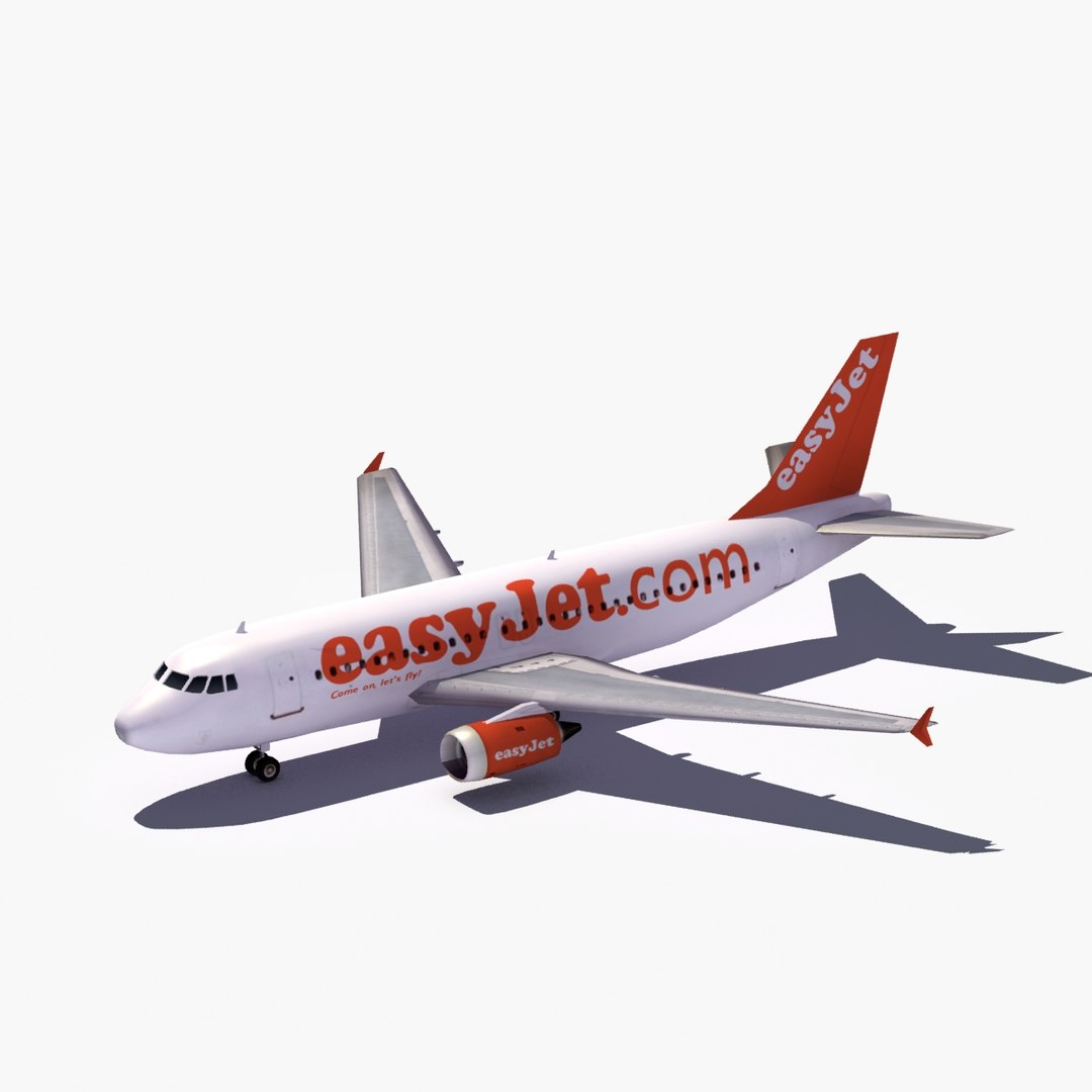 3d Airbus A319 Easyjet Airliners