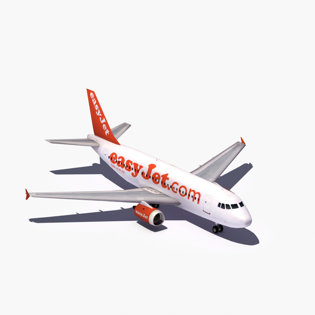 3d Airbus A319 Easyjet Airliners