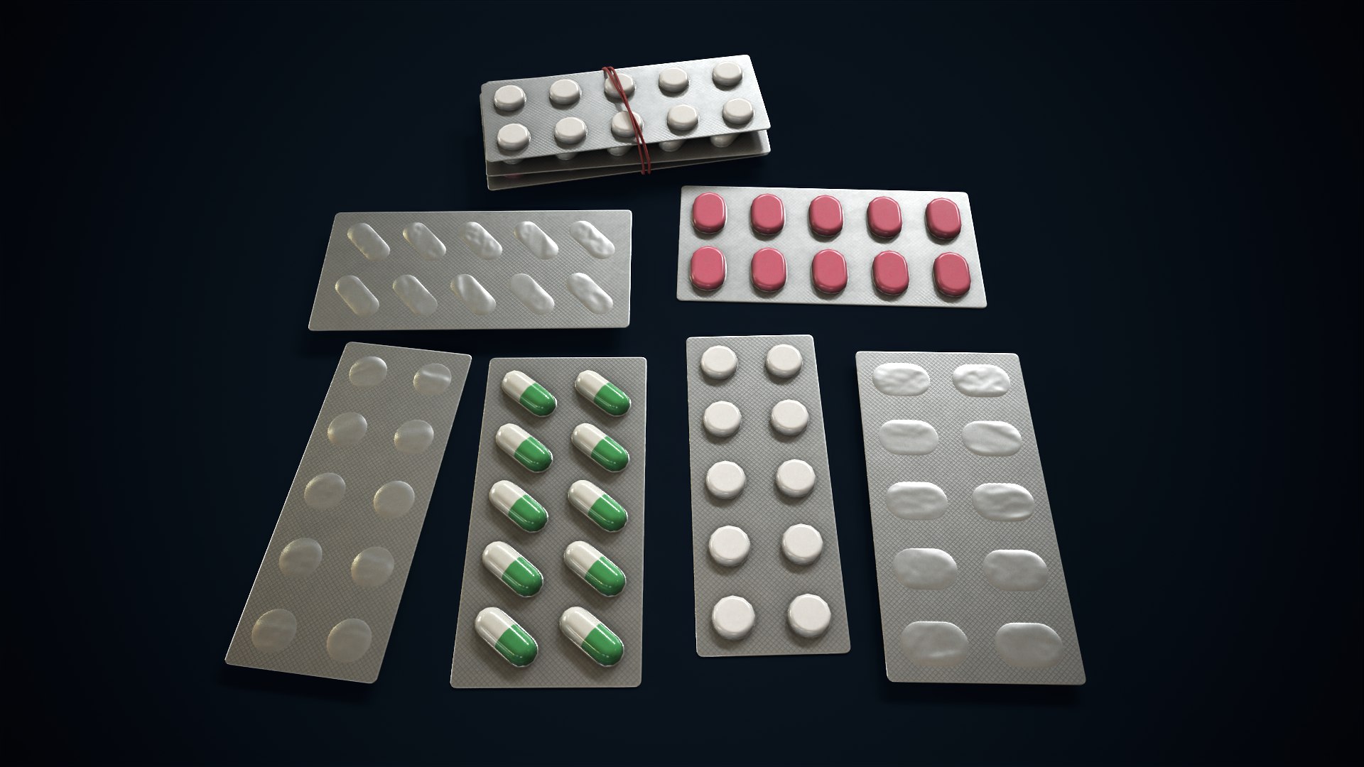 Blisters With Pills 3D Model - TurboSquid 2093486