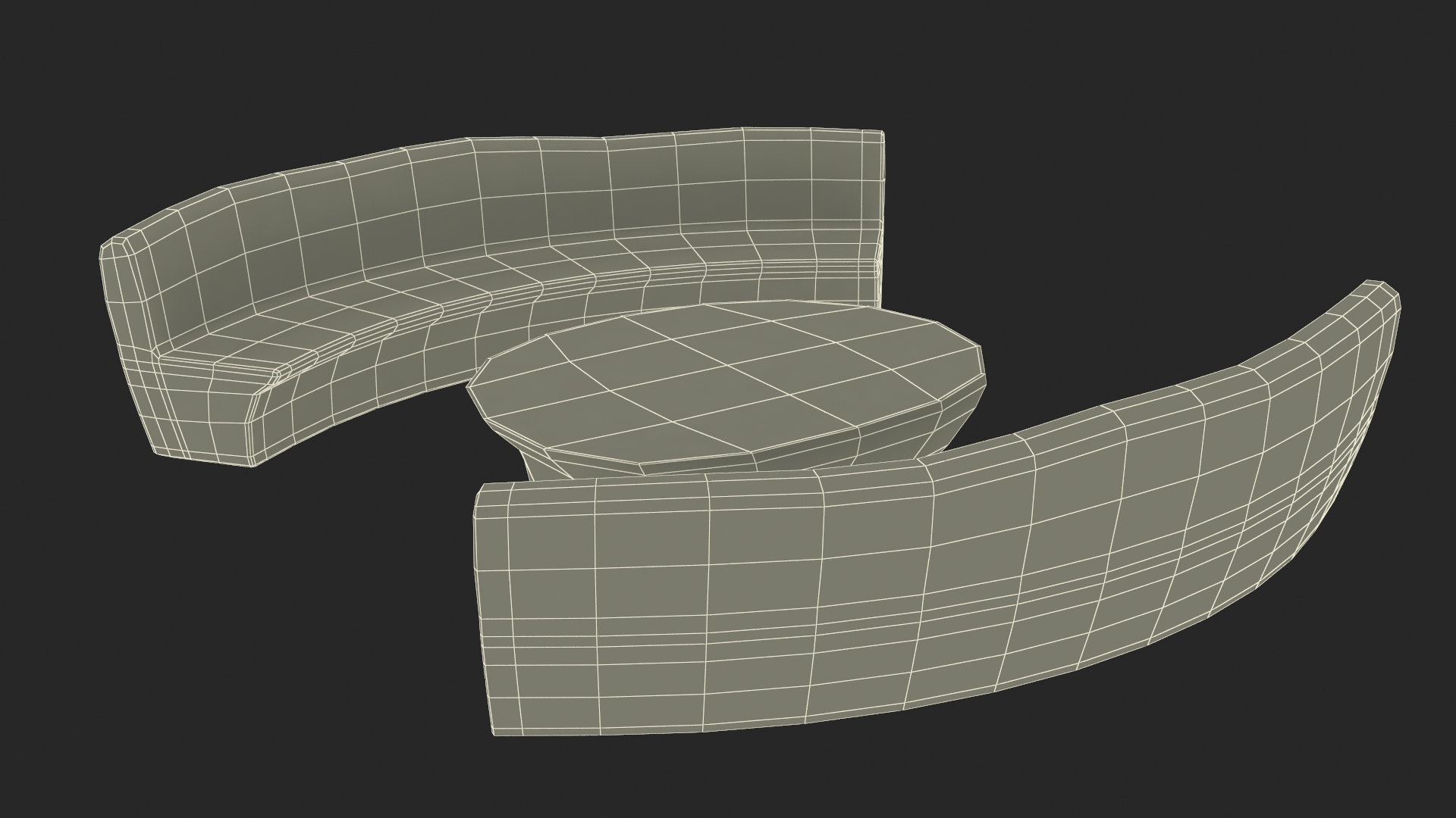 Minimalist Benches And Futuristic Table Model - TurboSquid 2319803