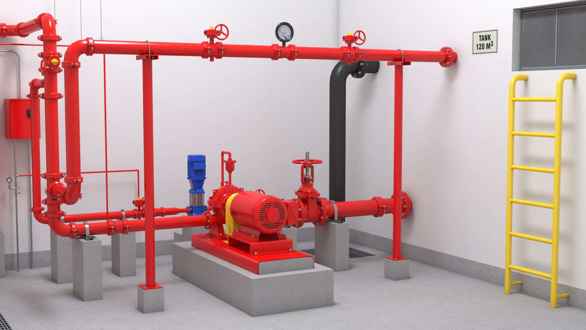3D Fire Pump Room - TurboSquid 2347296