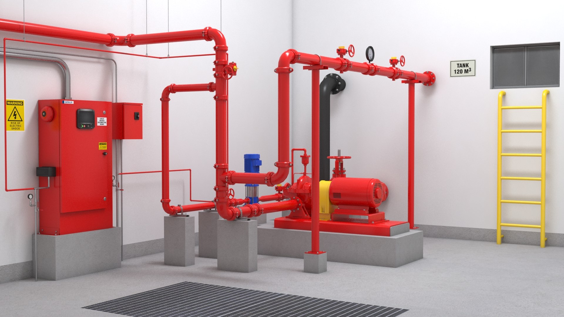 3D Fire Pump Room - TurboSquid 2347296