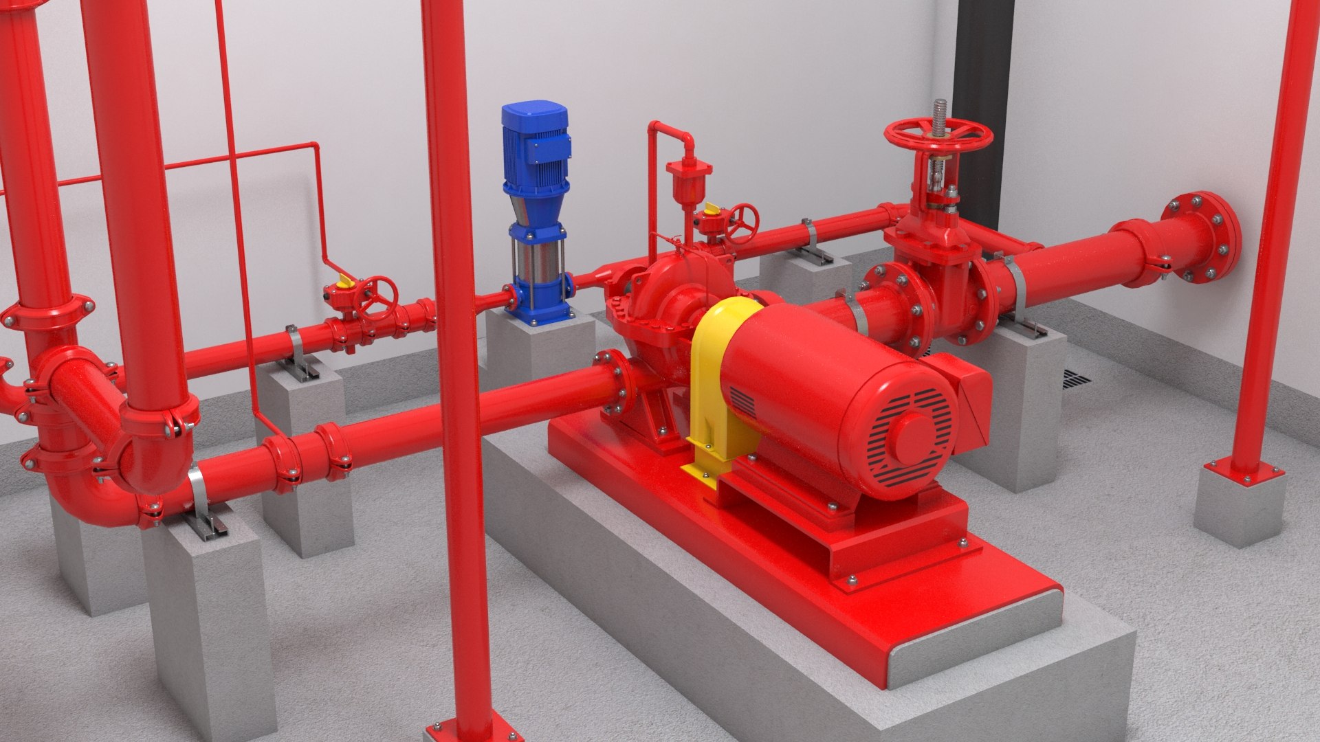 3D Fire Pump Room - TurboSquid 2347296