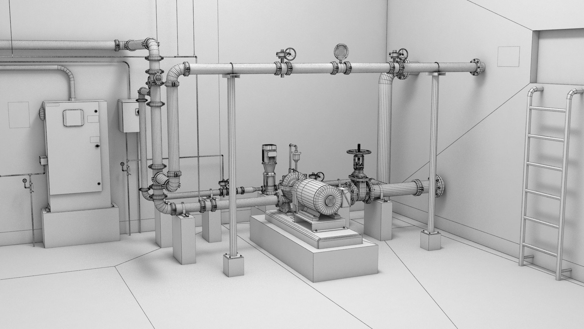 3D Fire Pump Room - TurboSquid 2347296