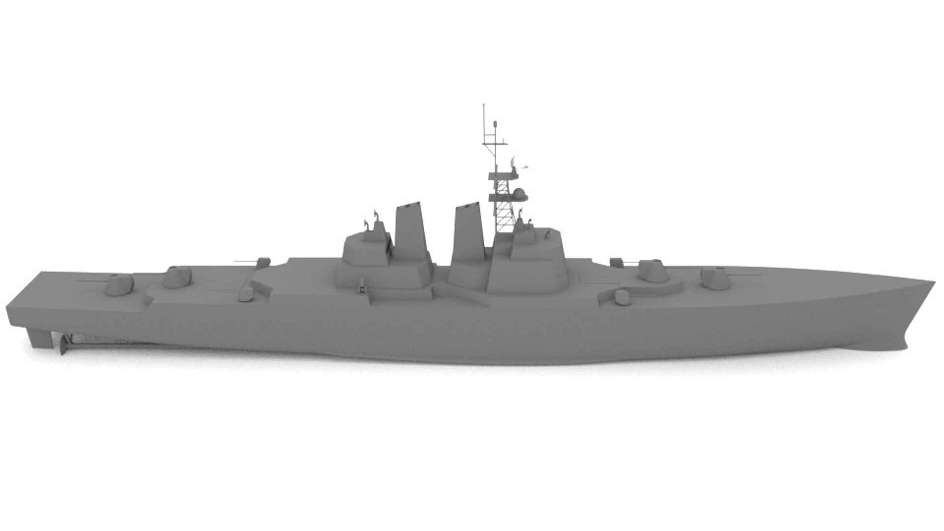 3d Model Blender Military Warship