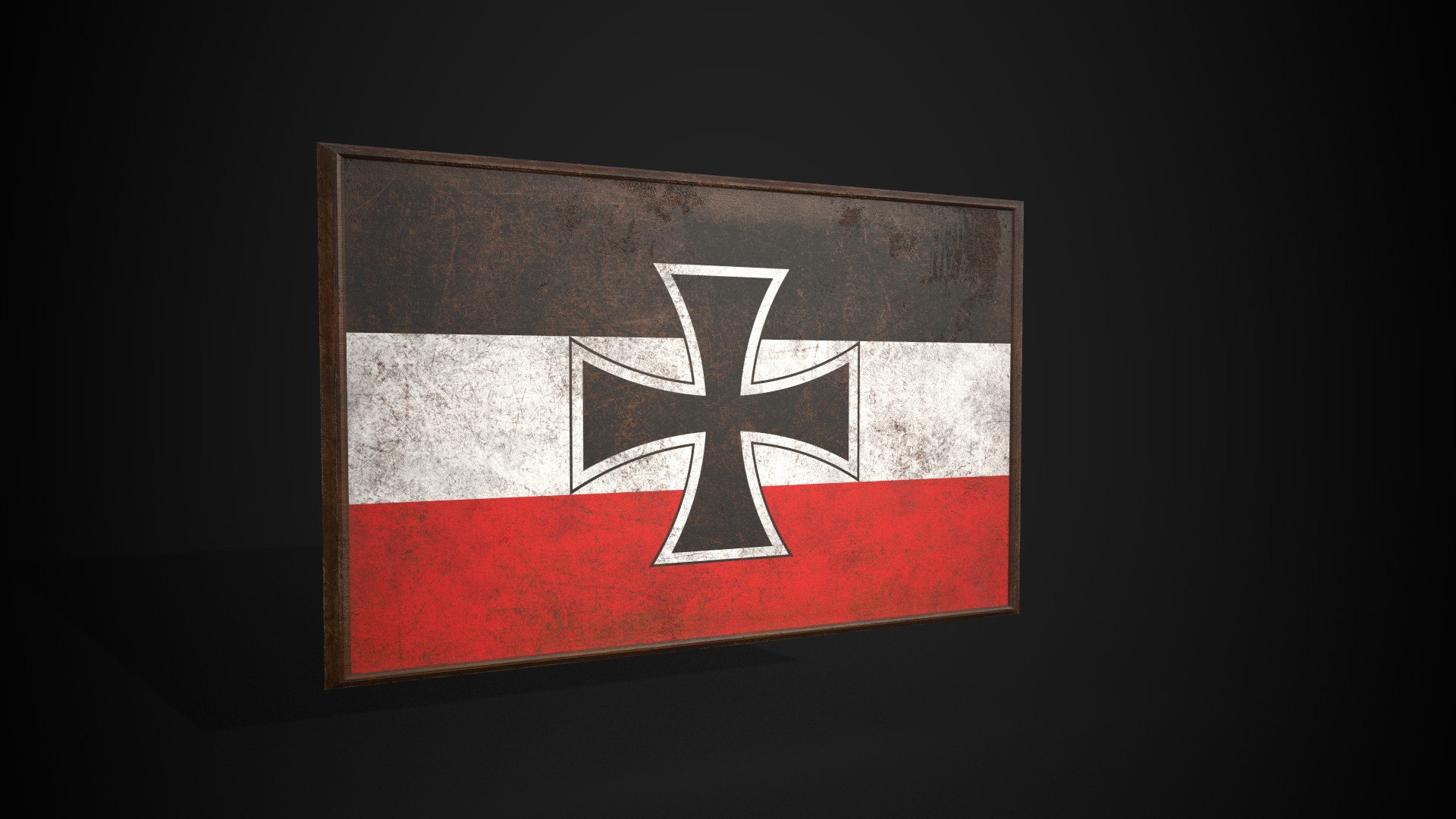 3D Old Picture Frame With North German Confederation Flag - Game Ready ...