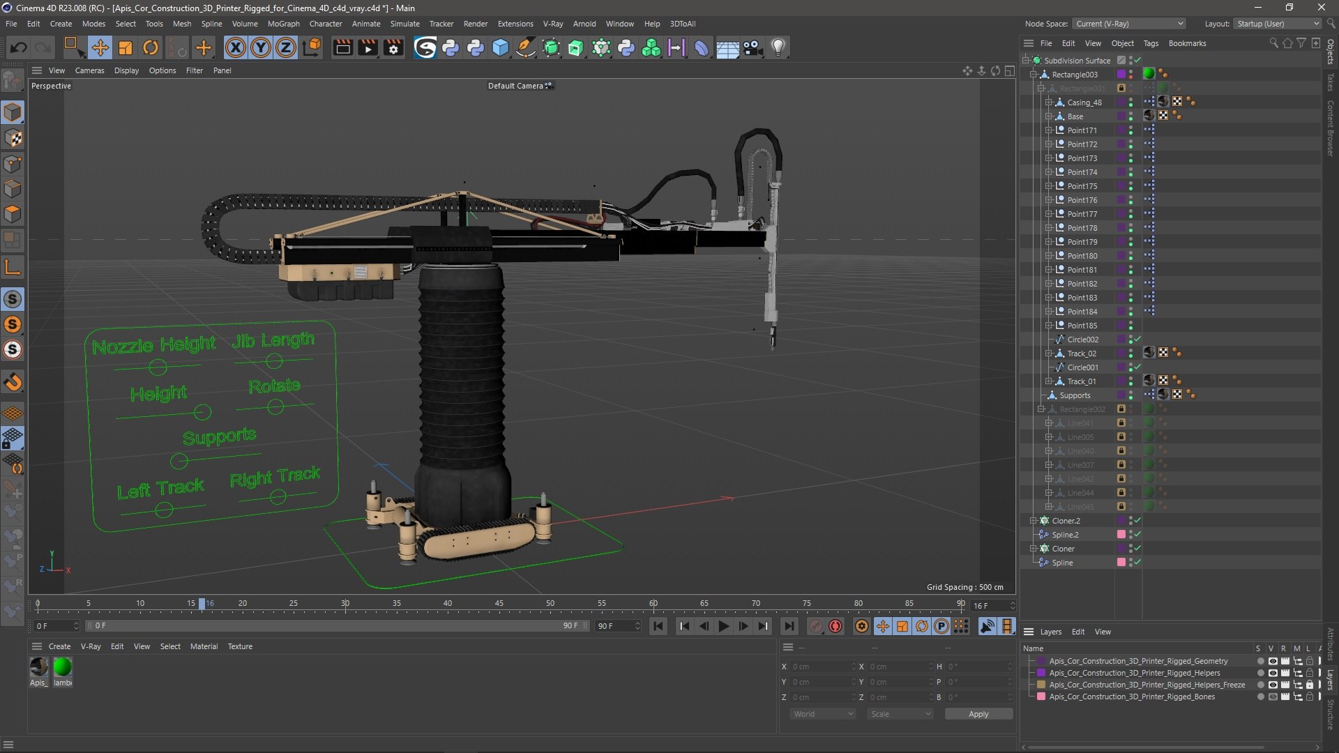 3D Apis Cor Construction 3D Printer Rigged For Cinema 4D - TurboSquid ...