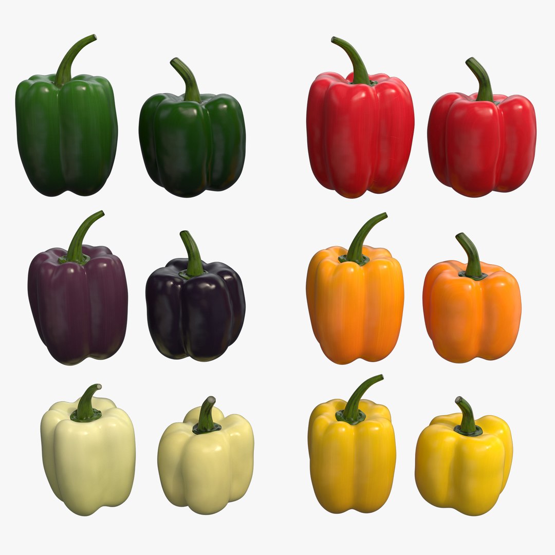 Peppers - 6 Colors 3D Model - TurboSquid 1620422