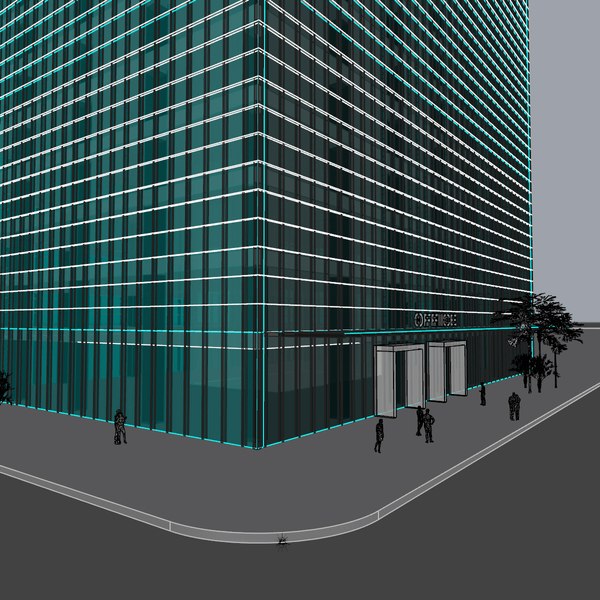 40 story standard skyscraper building 3D model - TurboSquid 1222486
