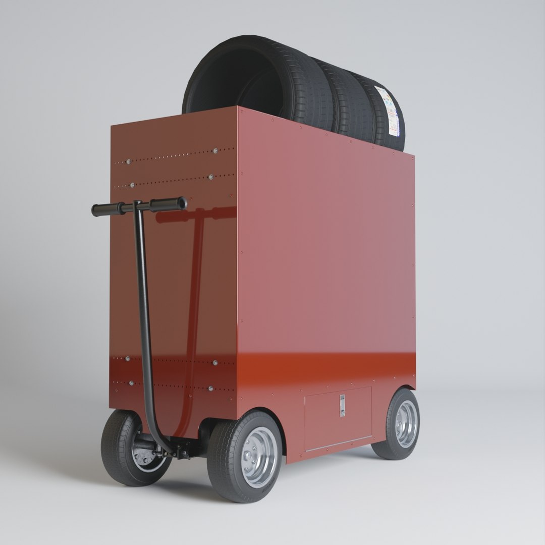 3D Double Tire Rack Cart PBR model - TurboSquid 1979157