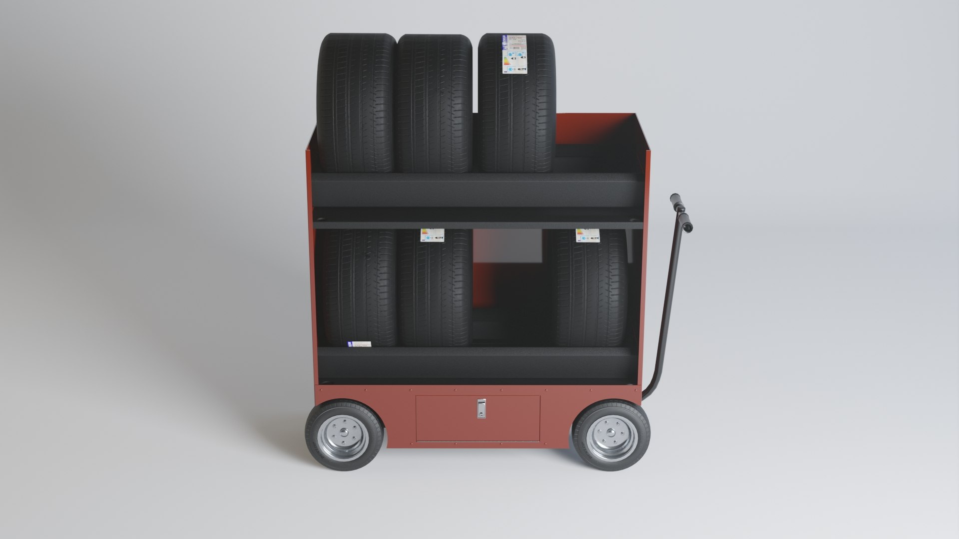 3D Double Tire Rack Cart PBR Model - TurboSquid 1979157