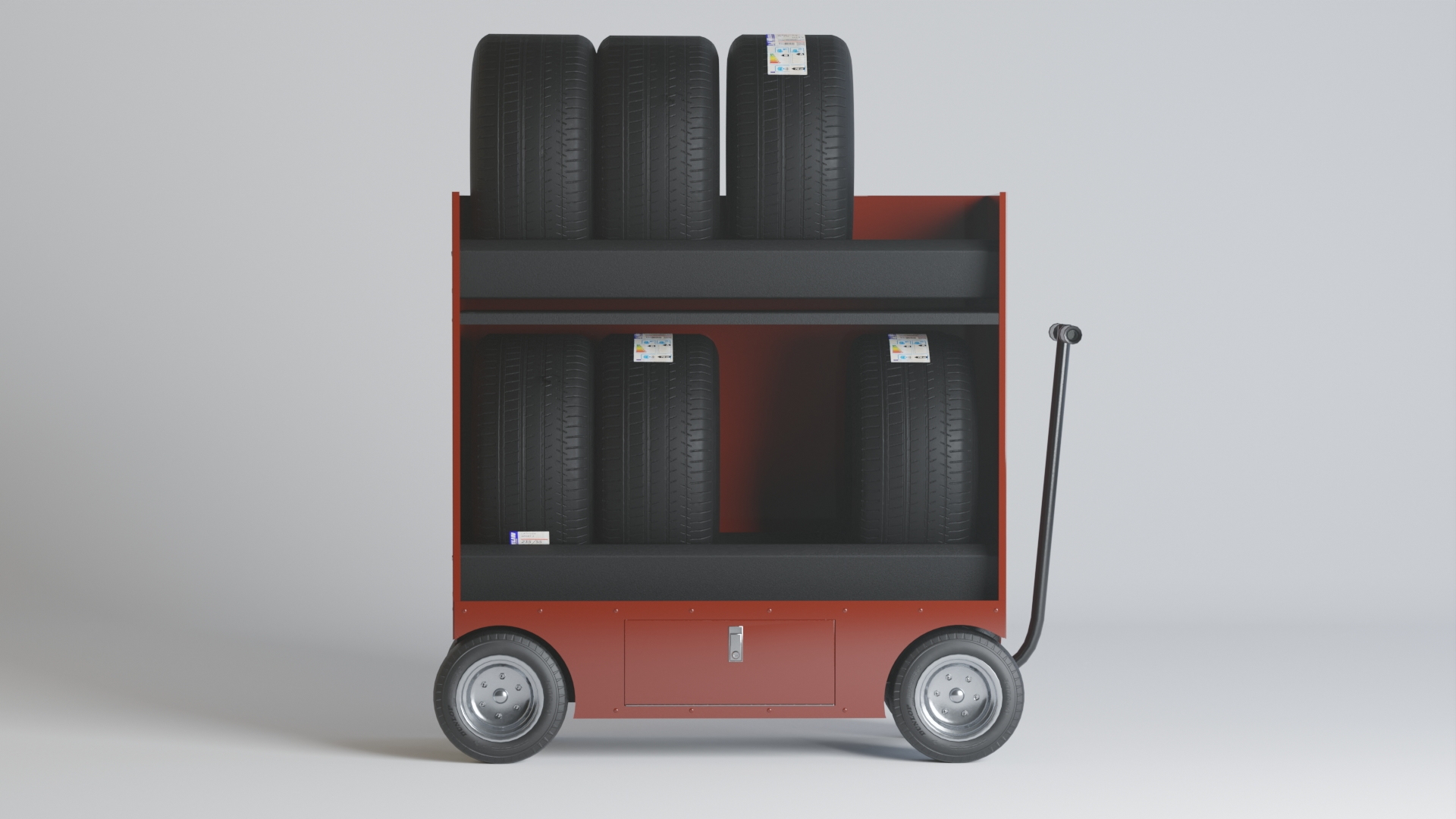 3D Double Tire Rack Cart PBR model - TurboSquid 1979157