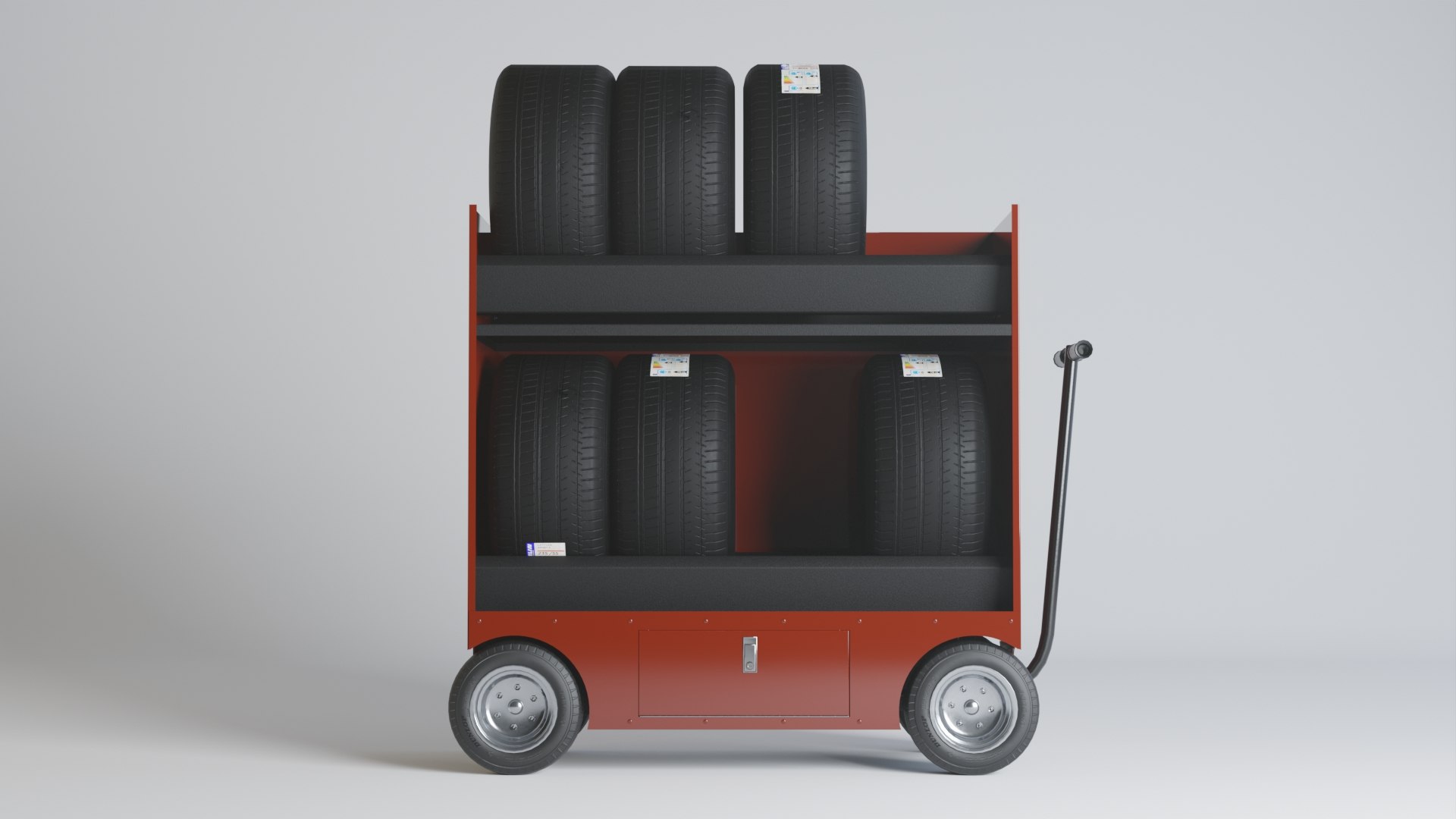 3D Double Tire Rack Cart PBR Model - TurboSquid 1979157