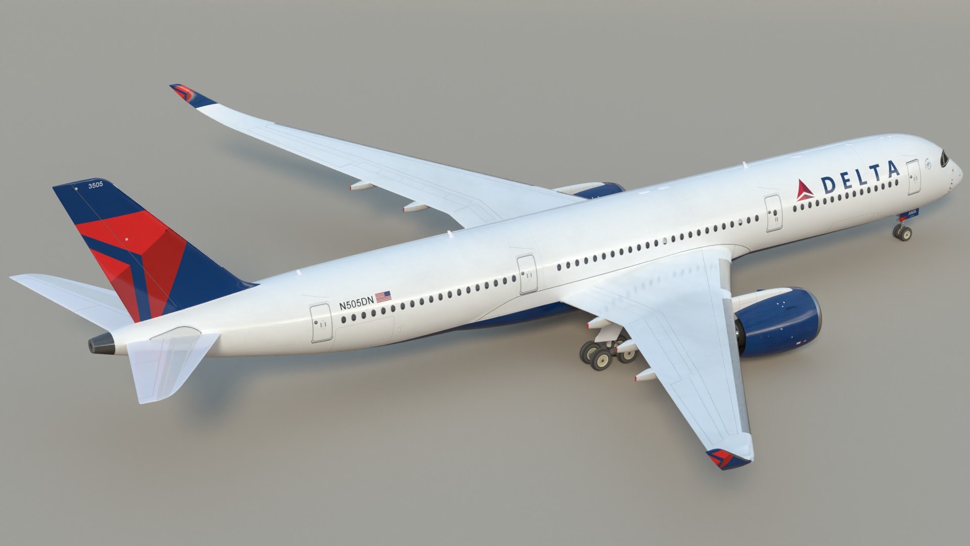 Delta Air Lines A350 SC 3D Model - TurboSquid 2272215