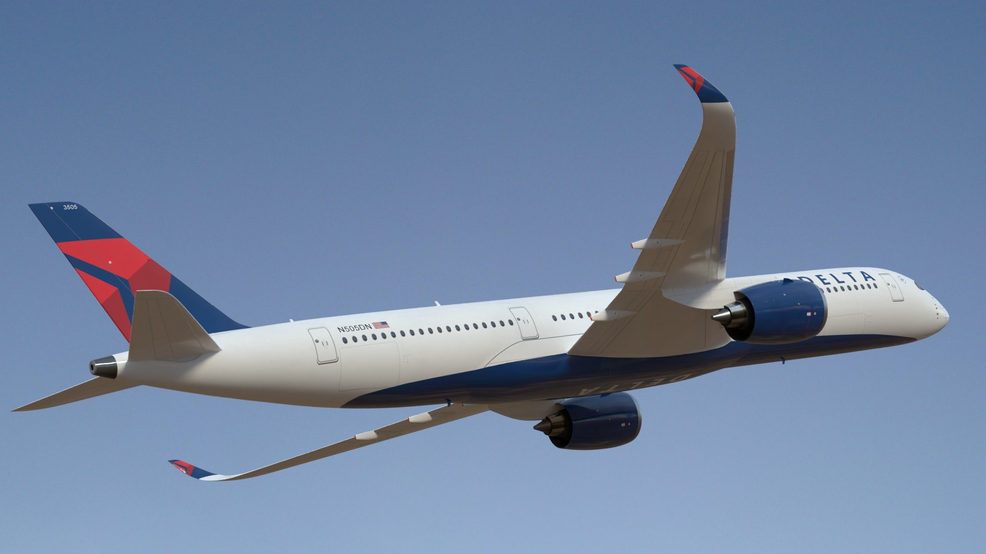 Delta Air Lines A350 SC 3D Model - TurboSquid 2272215