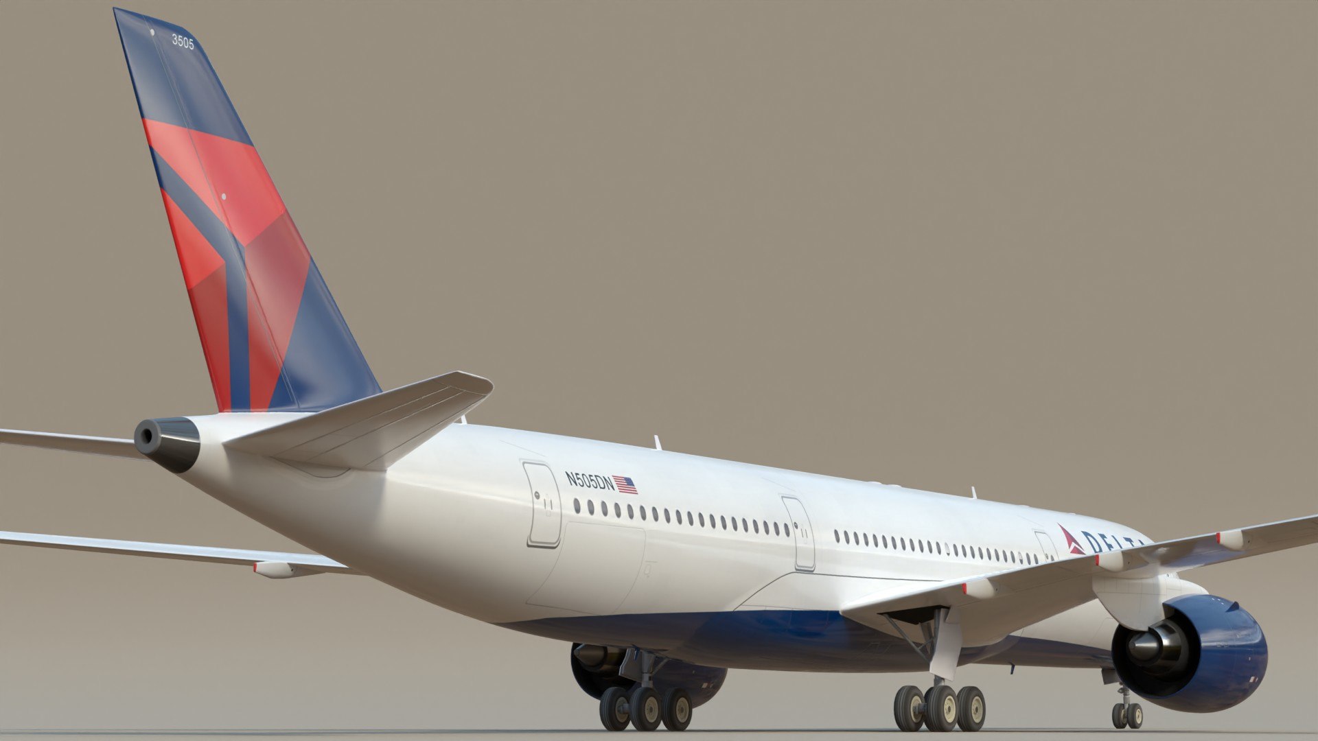 Delta Air Lines A350 SC 3D Model - TurboSquid 2272215