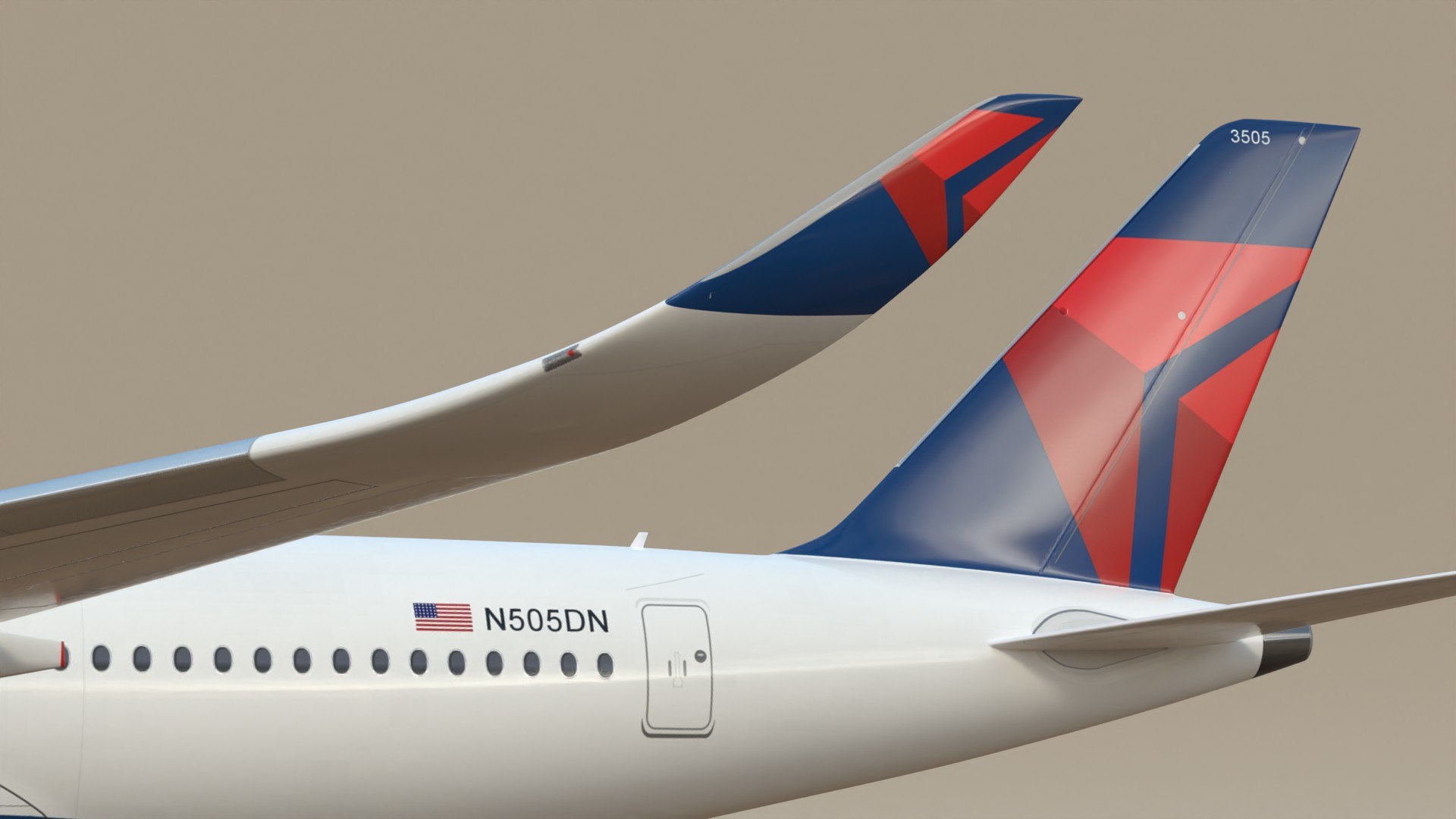 Delta Air Lines A350 SC 3D Model - TurboSquid 2272215