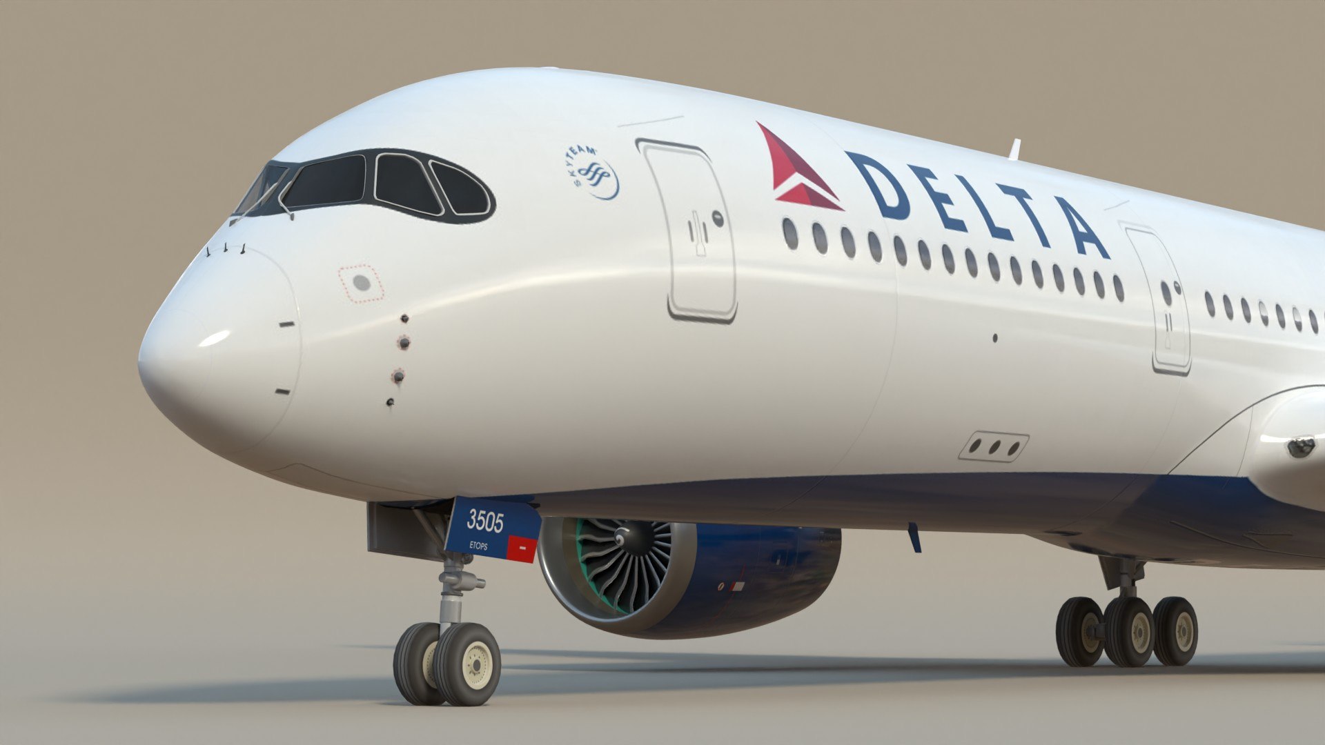 Delta Air Lines A350 SC 3D Model - TurboSquid 2272215