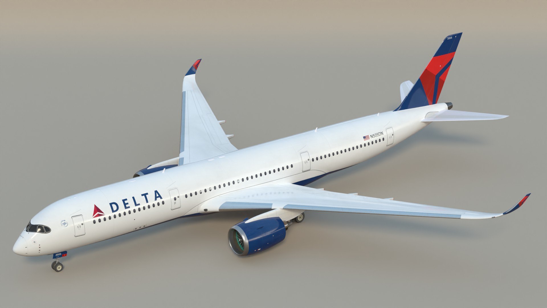 Delta Air Lines A350 SC 3D Model - TurboSquid 2272215