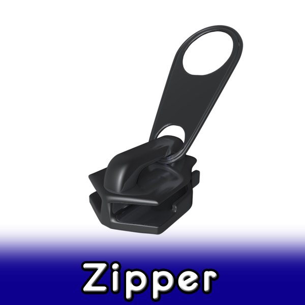 3d zippers zipping model