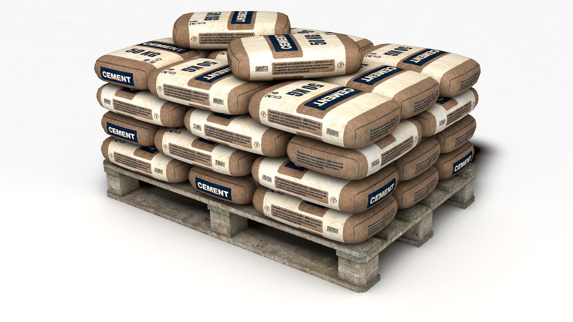 Pallet Cement Bags Model - TurboSquid 1386819