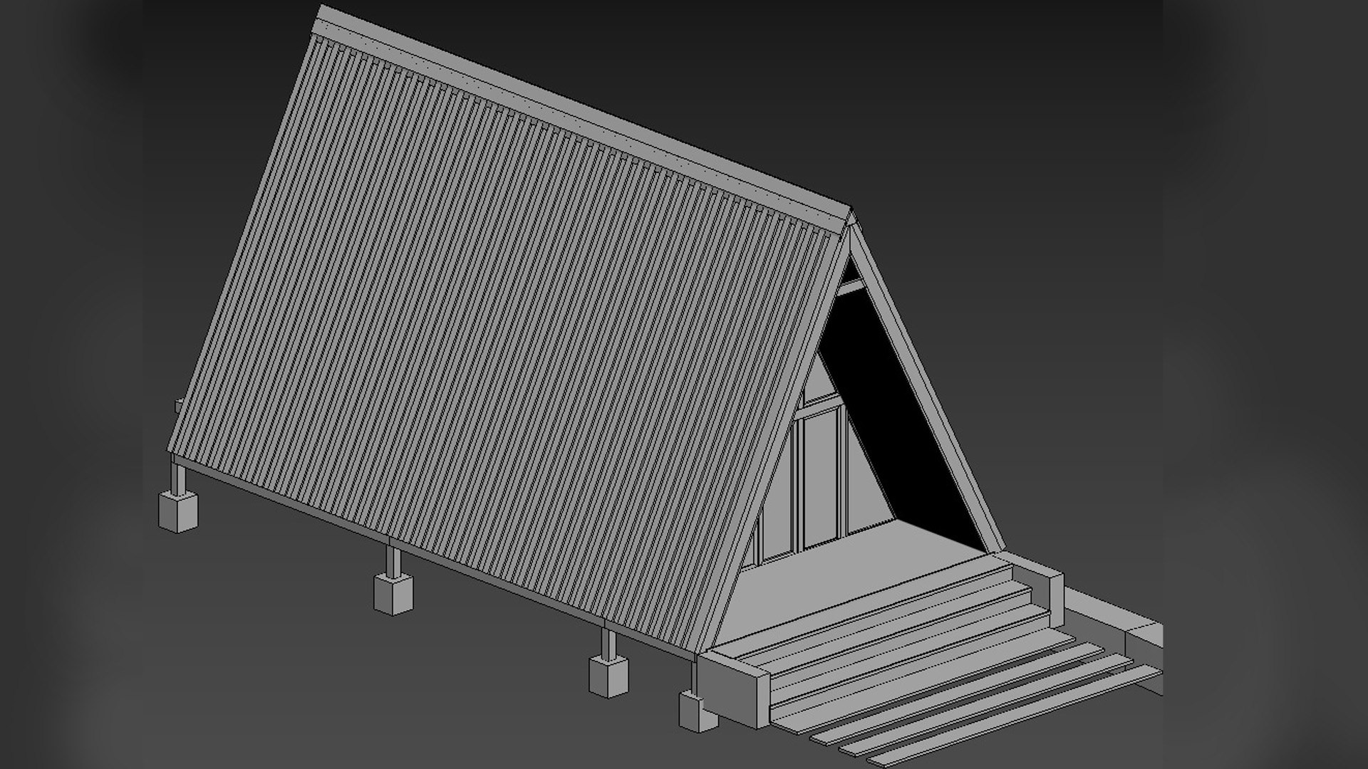 3D Tiny A Frame House Architecural Model - TurboSquid 2207890