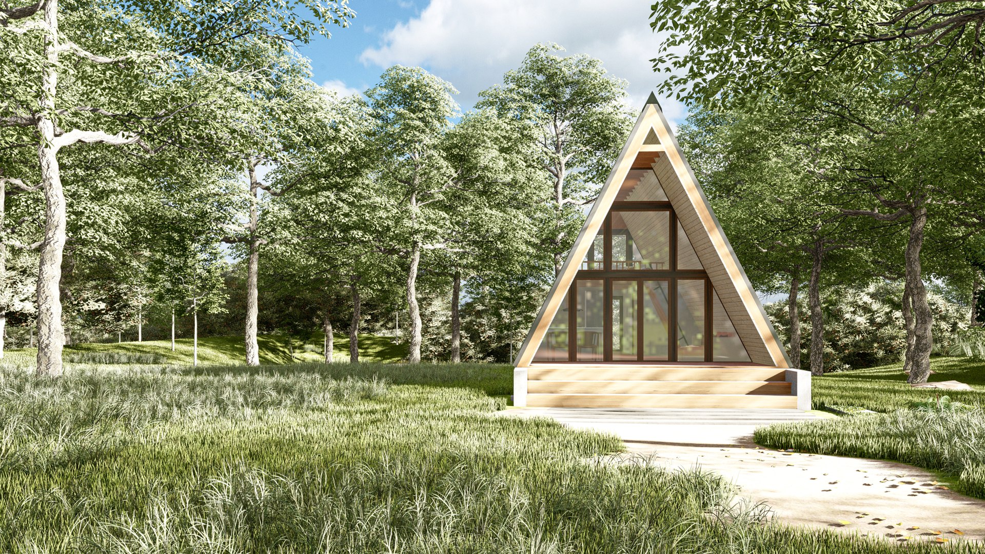 3D Tiny A Frame House Architecural Model - TurboSquid 2207890