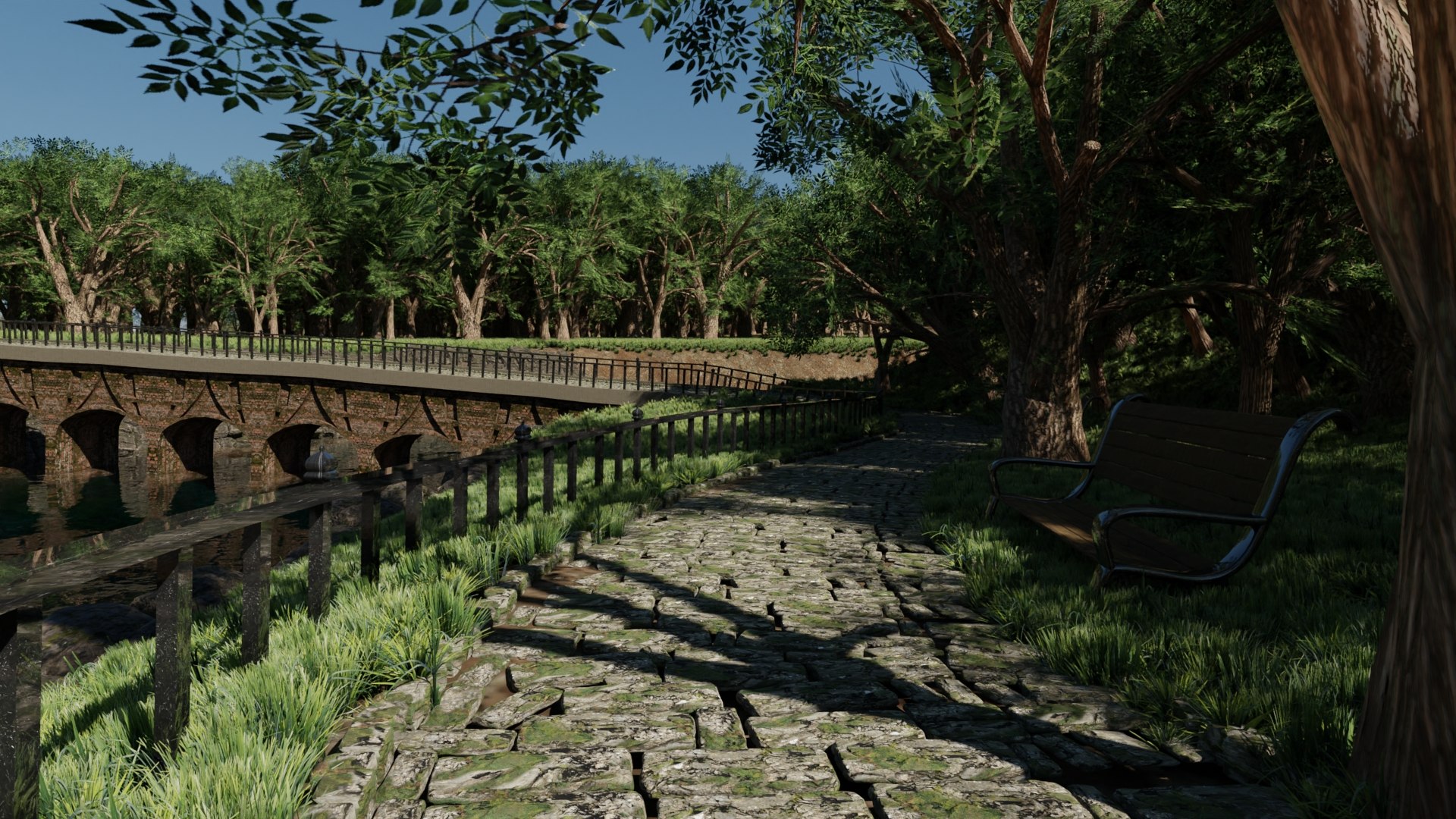 Park scene 3D - TurboSquid 1707342