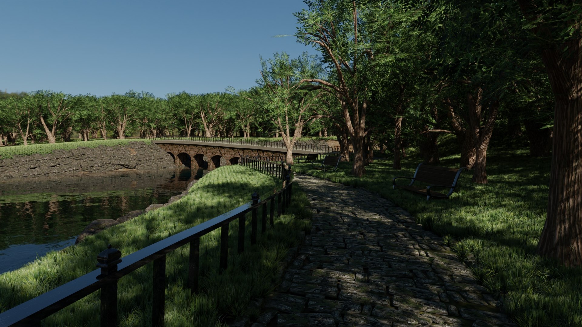 Park scene 3D - TurboSquid 1707342