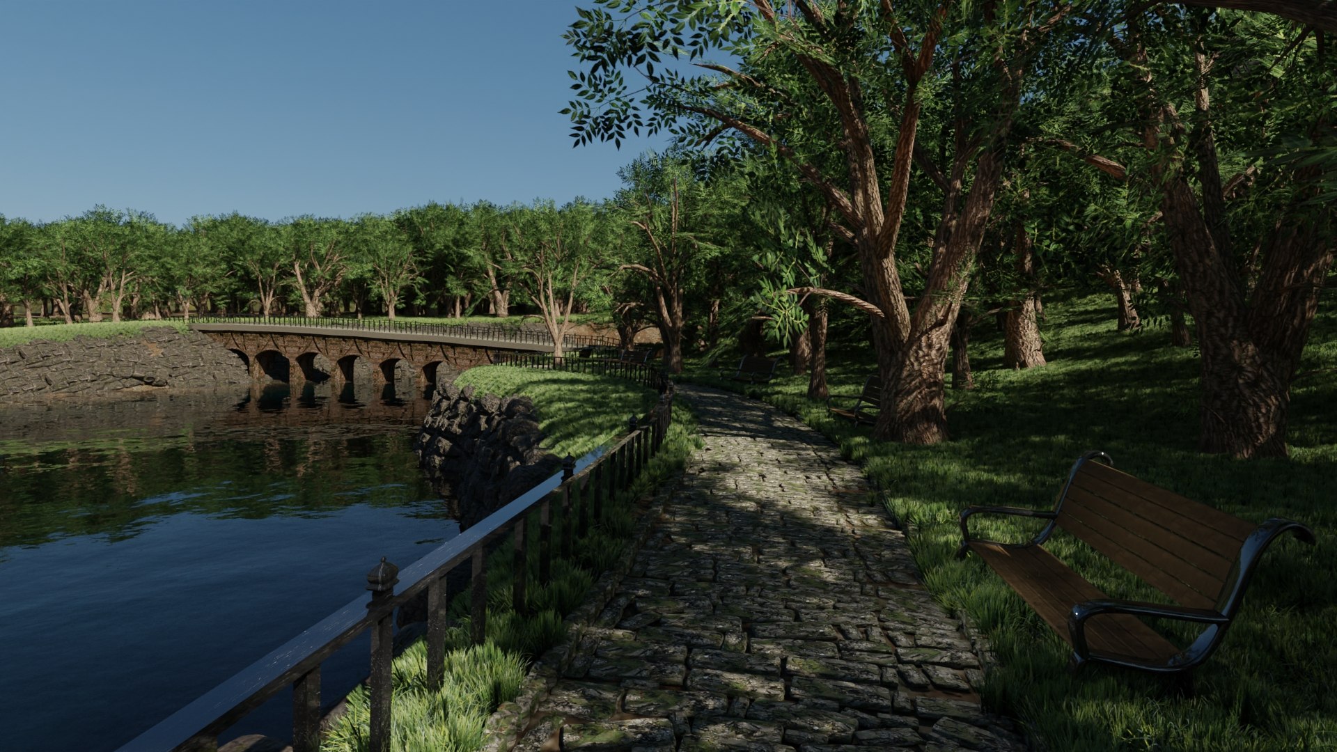 Park scene 3D - TurboSquid 1707342