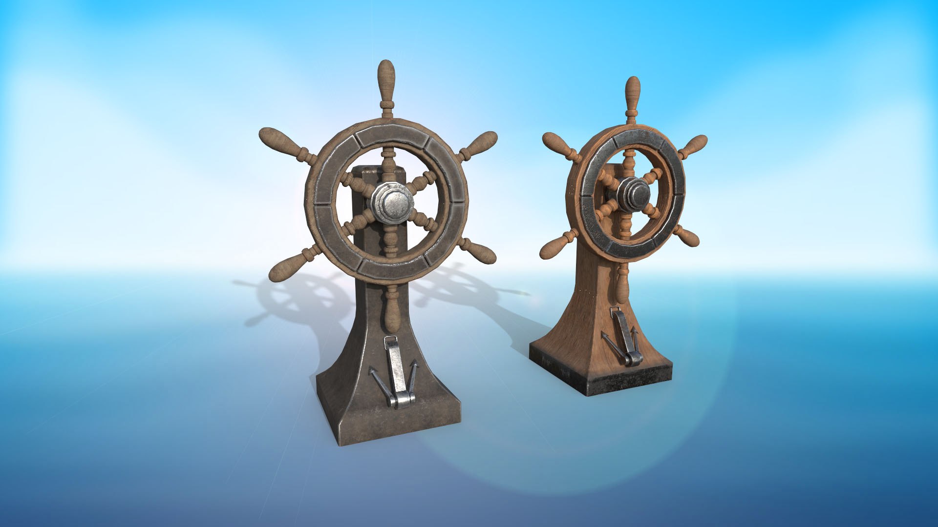 The helm of a sea ship or vessel PBR game ready Low-poly 3D model 3D ...