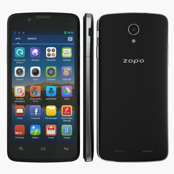smartphone zopo zp590 black 3d model