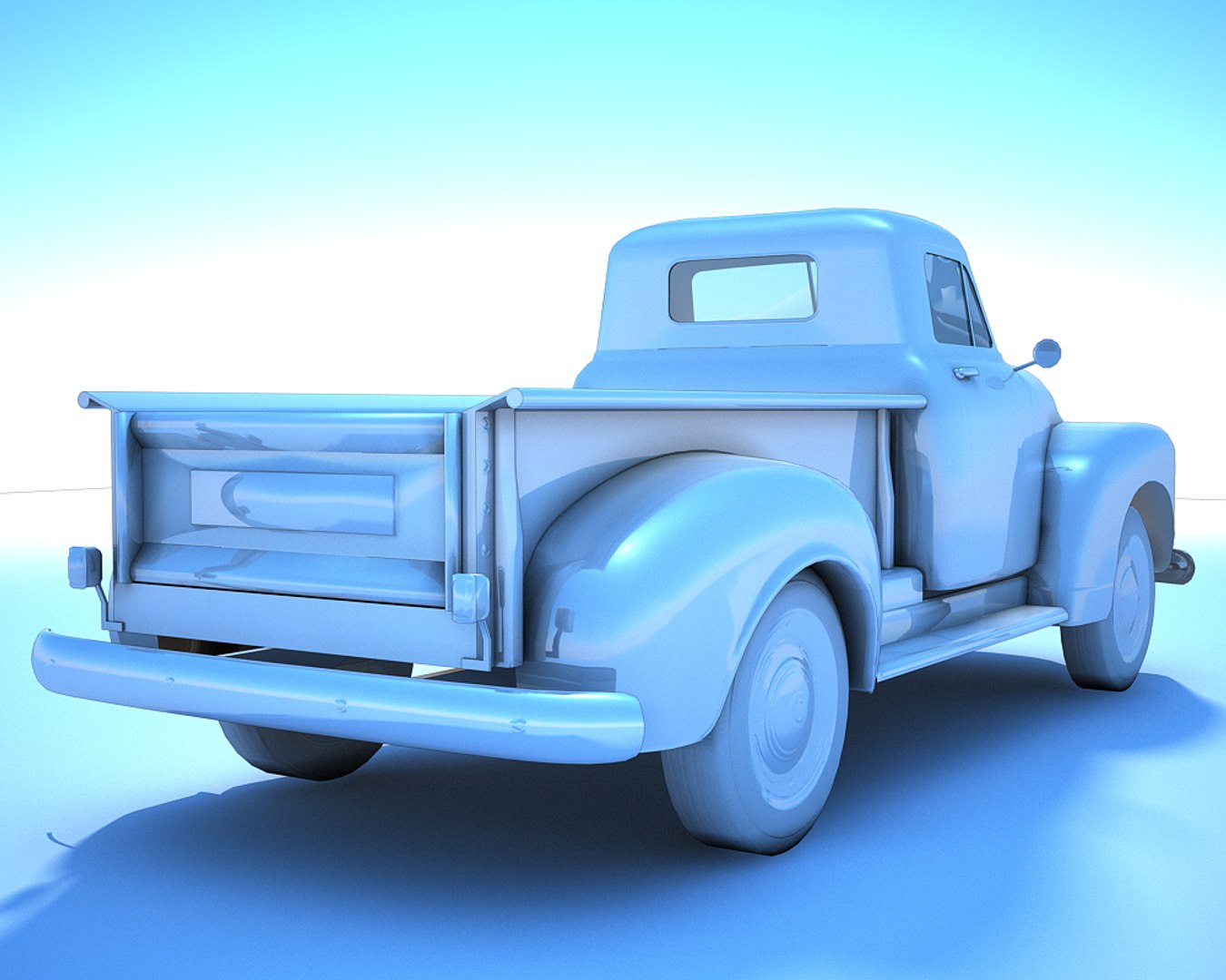 Generic White Retro Pickup 3D Model - TurboSquid 1429405