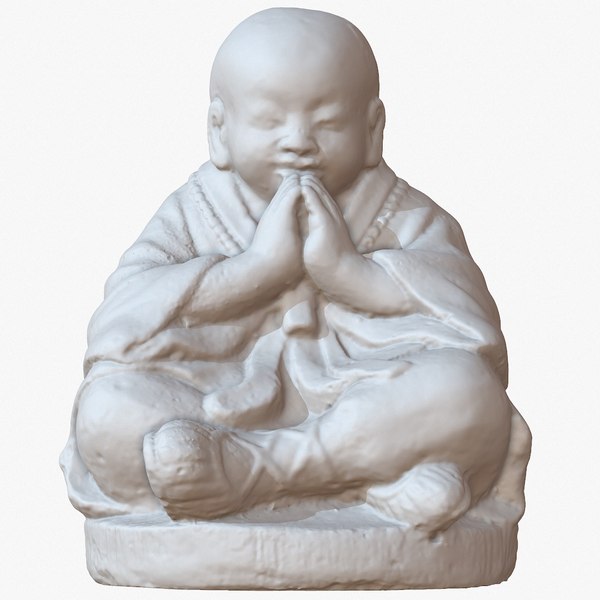 Small sculpture monk 1m model - TurboSquid 1191382