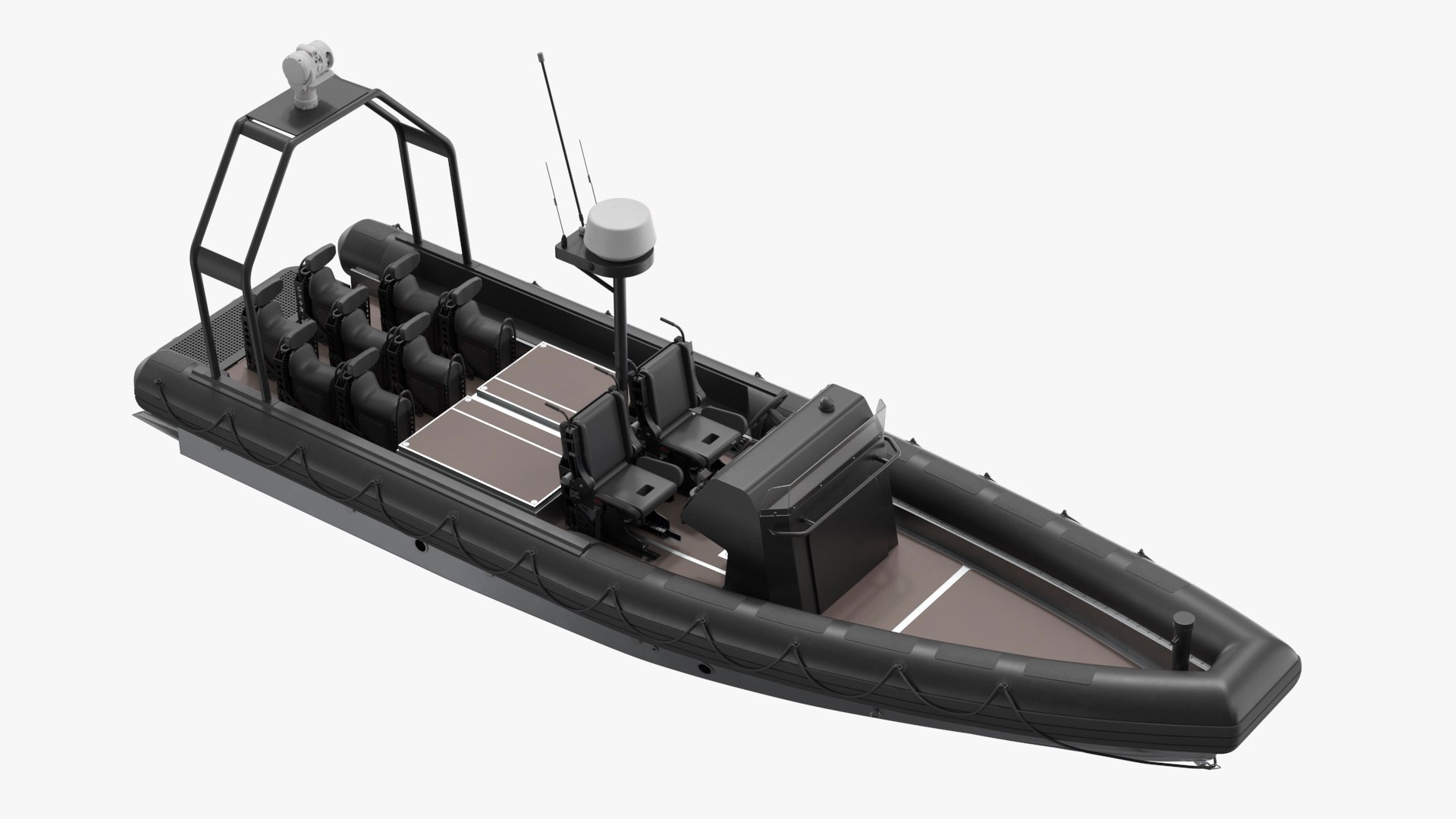 Hurricane MACH II Interceptor Boat Black Rigged For Maya 3D Model ...
