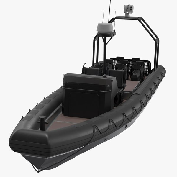 modelo 3d Barco interceptor Hurricane MACH II de aparejo negro para ...