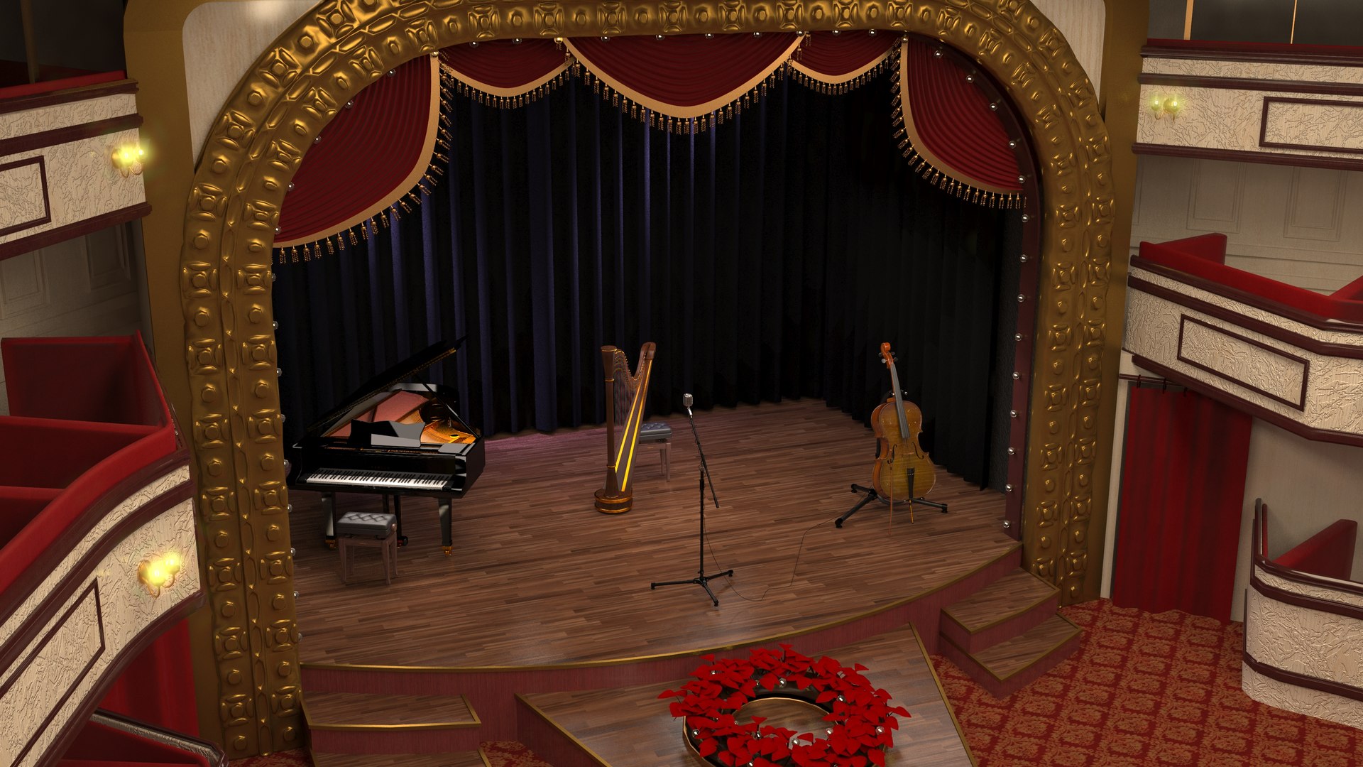 3D Orchestra Concert On Stage - TurboSquid 2028329
