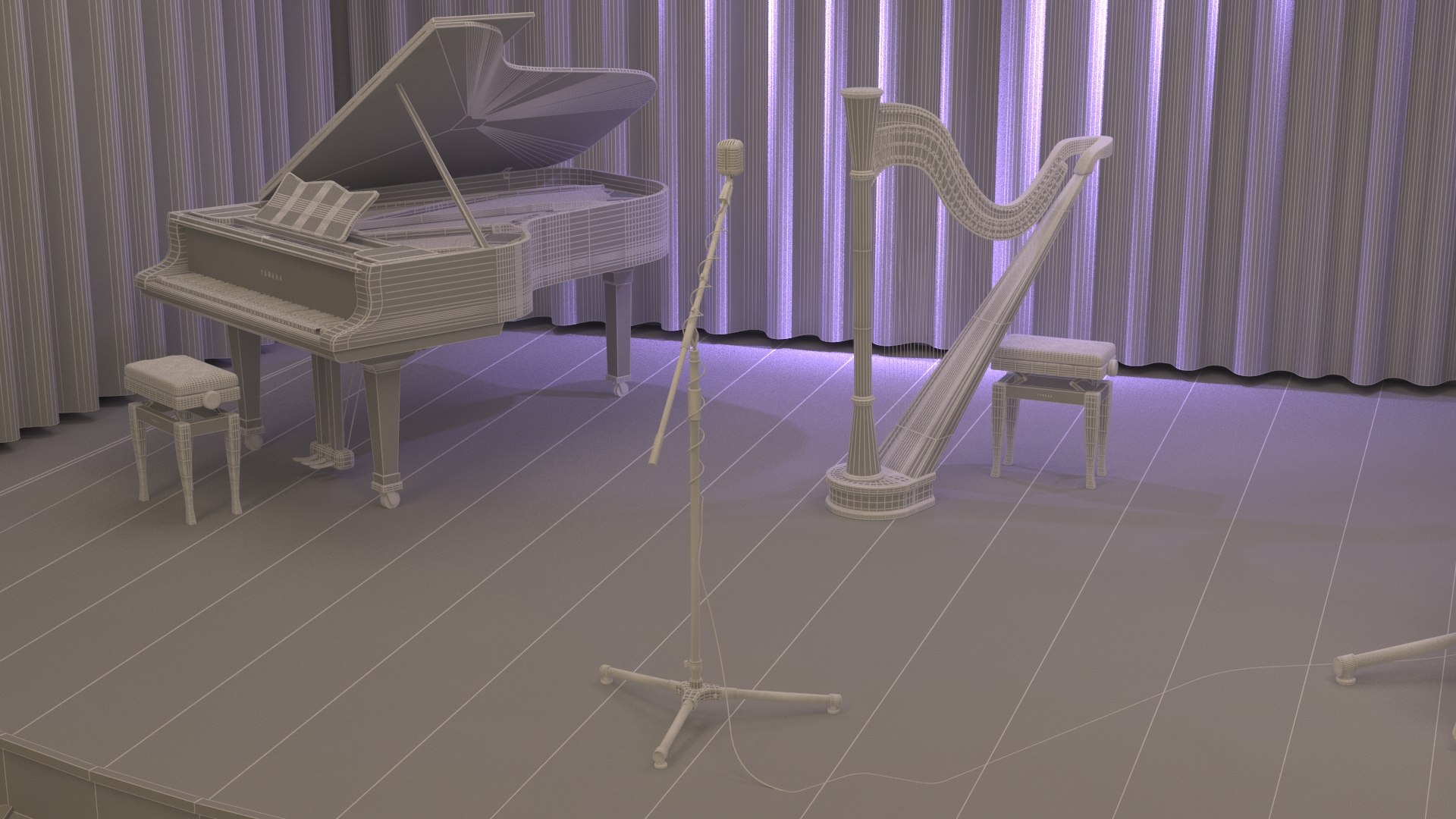 3D Orchestra Concert On Stage - TurboSquid 2028329