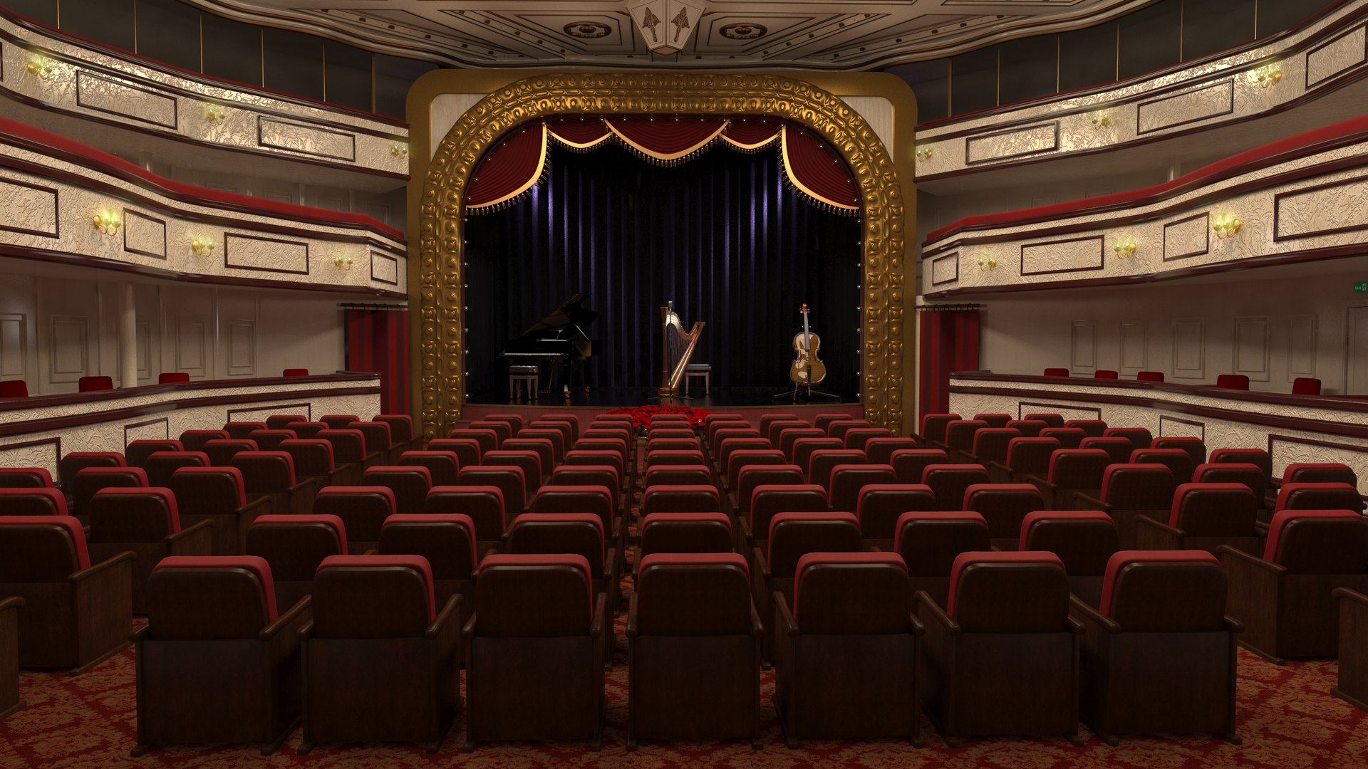 3D Orchestra Concert On Stage - TurboSquid 2028329