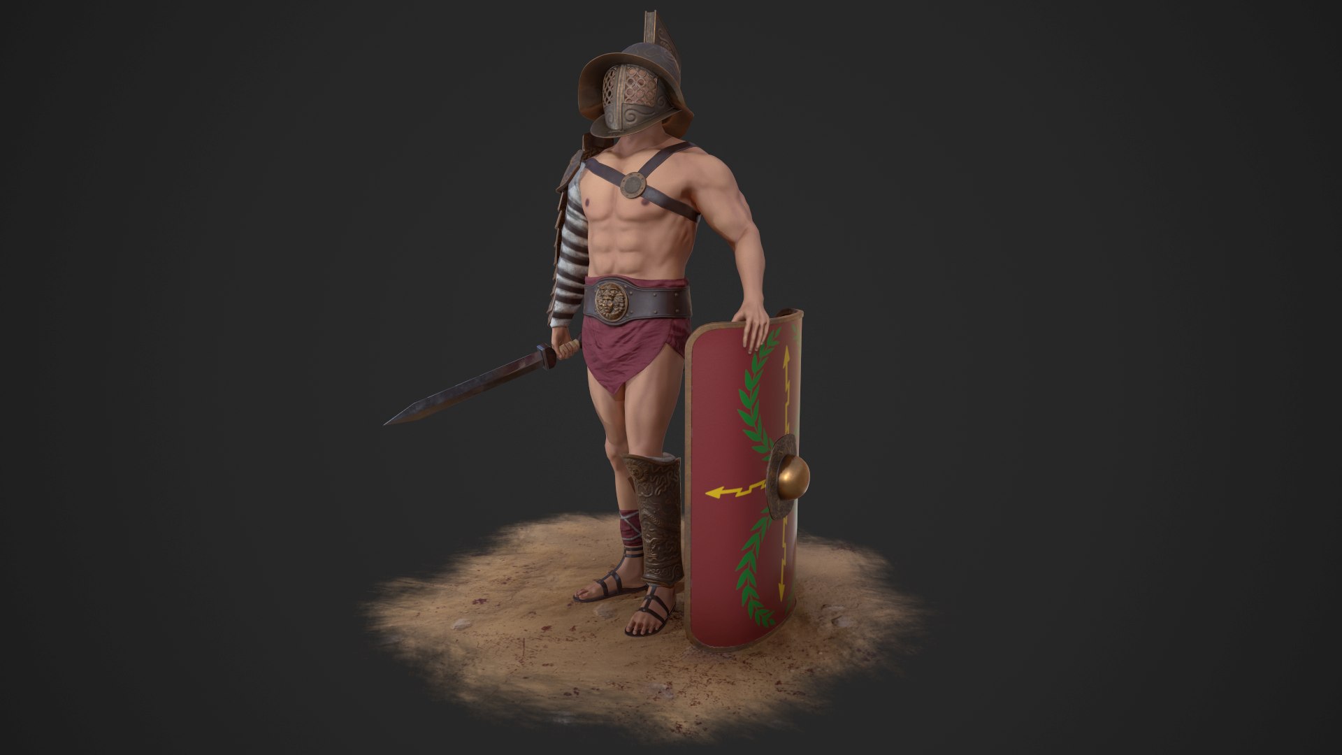 3D Murmillo Gladiator Character - TurboSquid 1523742