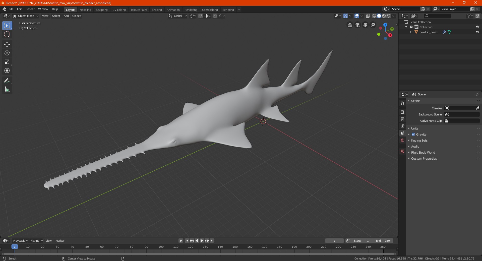 Sawfish Fish 3D - TurboSquid 1580987