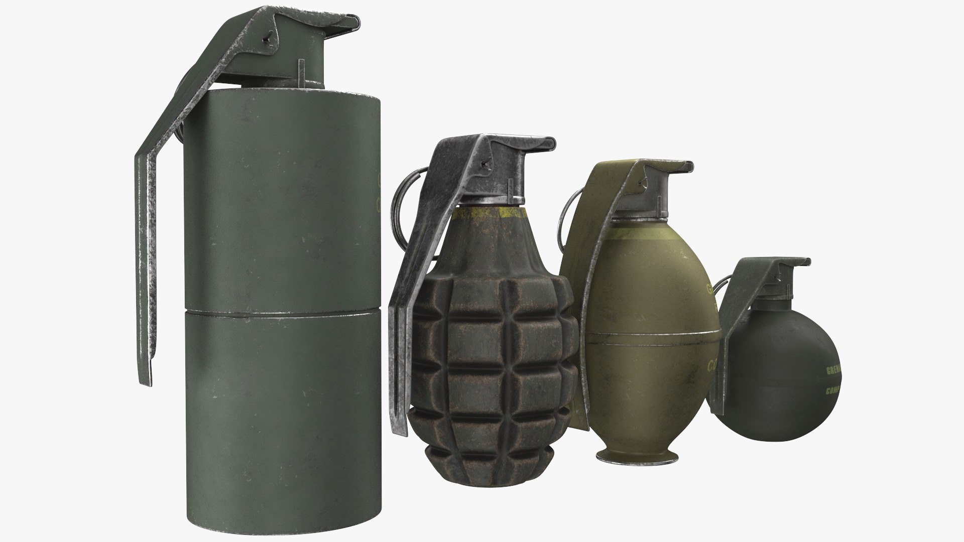 3D Grenade Pack 4K PBR Textures model - TurboSquid 1817968