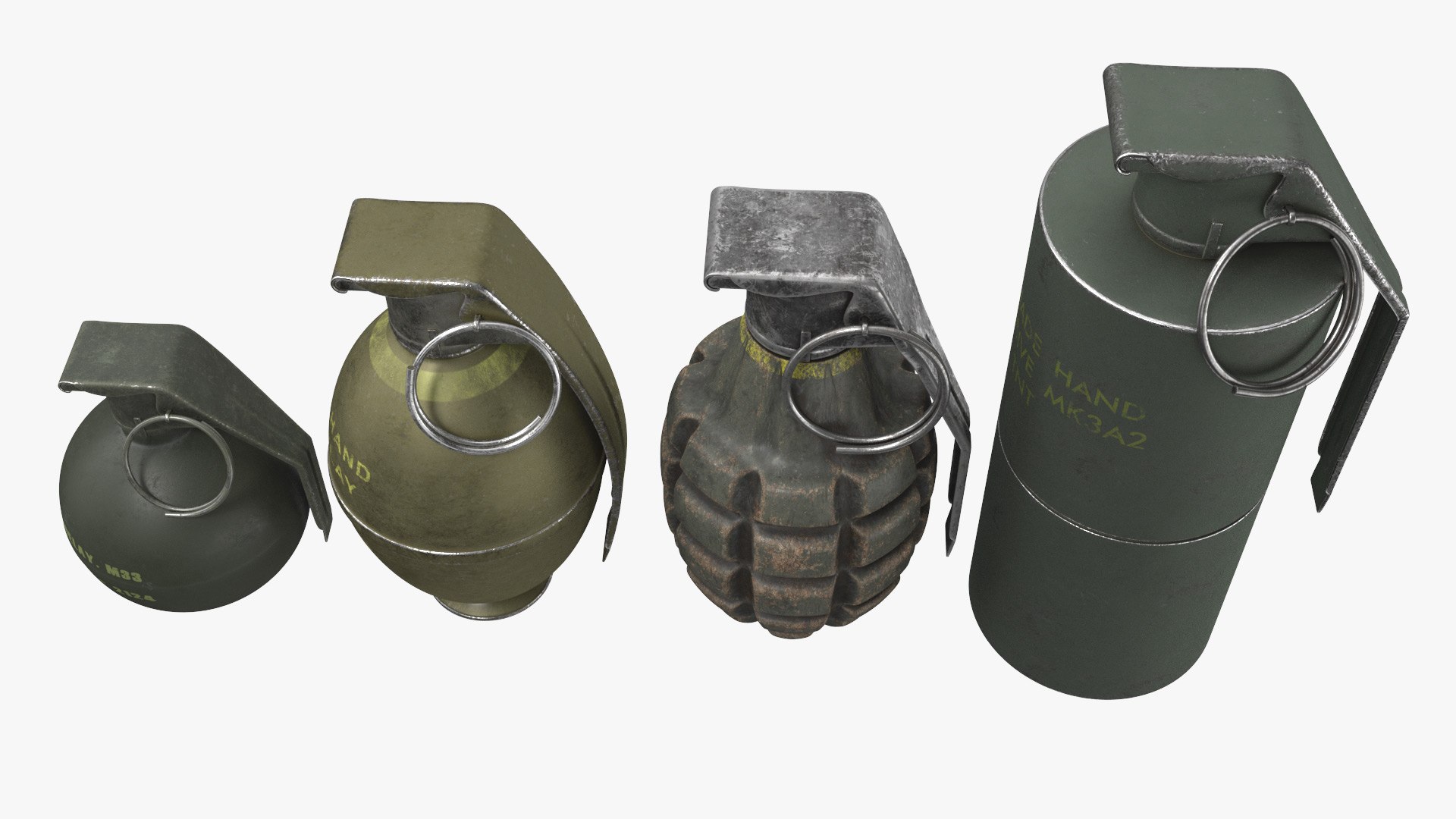 3D Grenade Pack 4K PBR Textures model - TurboSquid 1817968