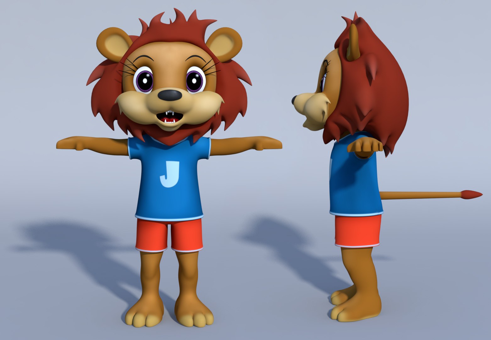 Lion Cartoon 3d Model