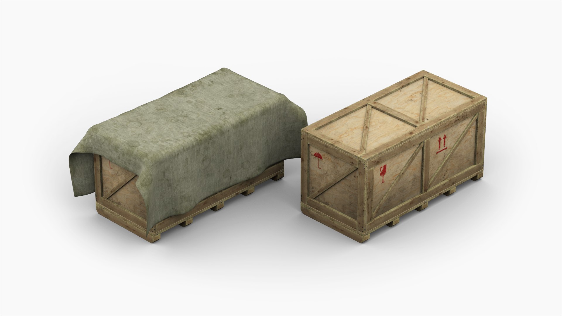 Heavy Duty Wooden Cargo Box Crate Model - TurboSquid 1867548